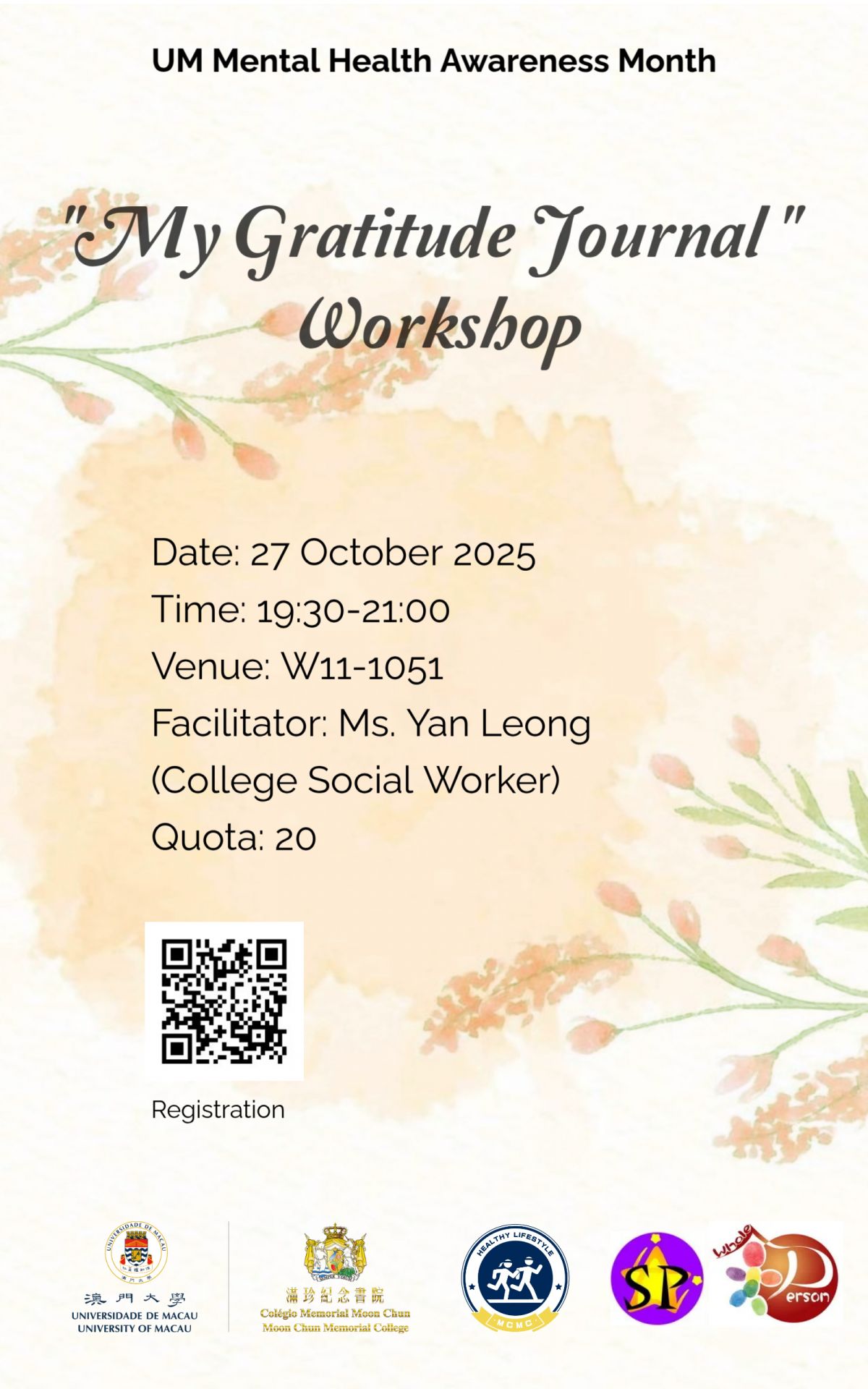 “Gratitude Journal”DIY Workshop - Student counselling Section